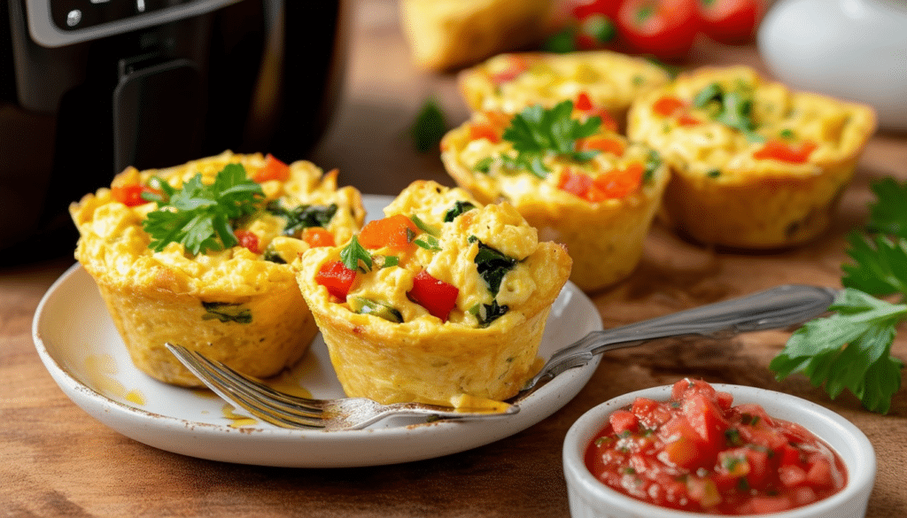 Quick & Healthy Air Fryer Omelette Cups Recipe | Fluffy & Customizable ...