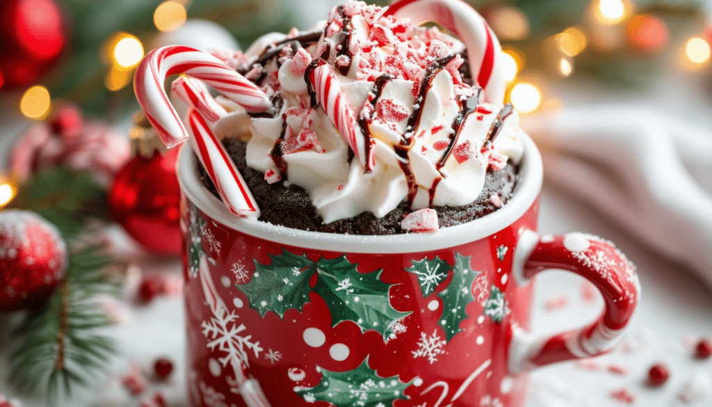 Easy Candy Cane Christmas Mug Cake Recipe - Ready in Minutes!